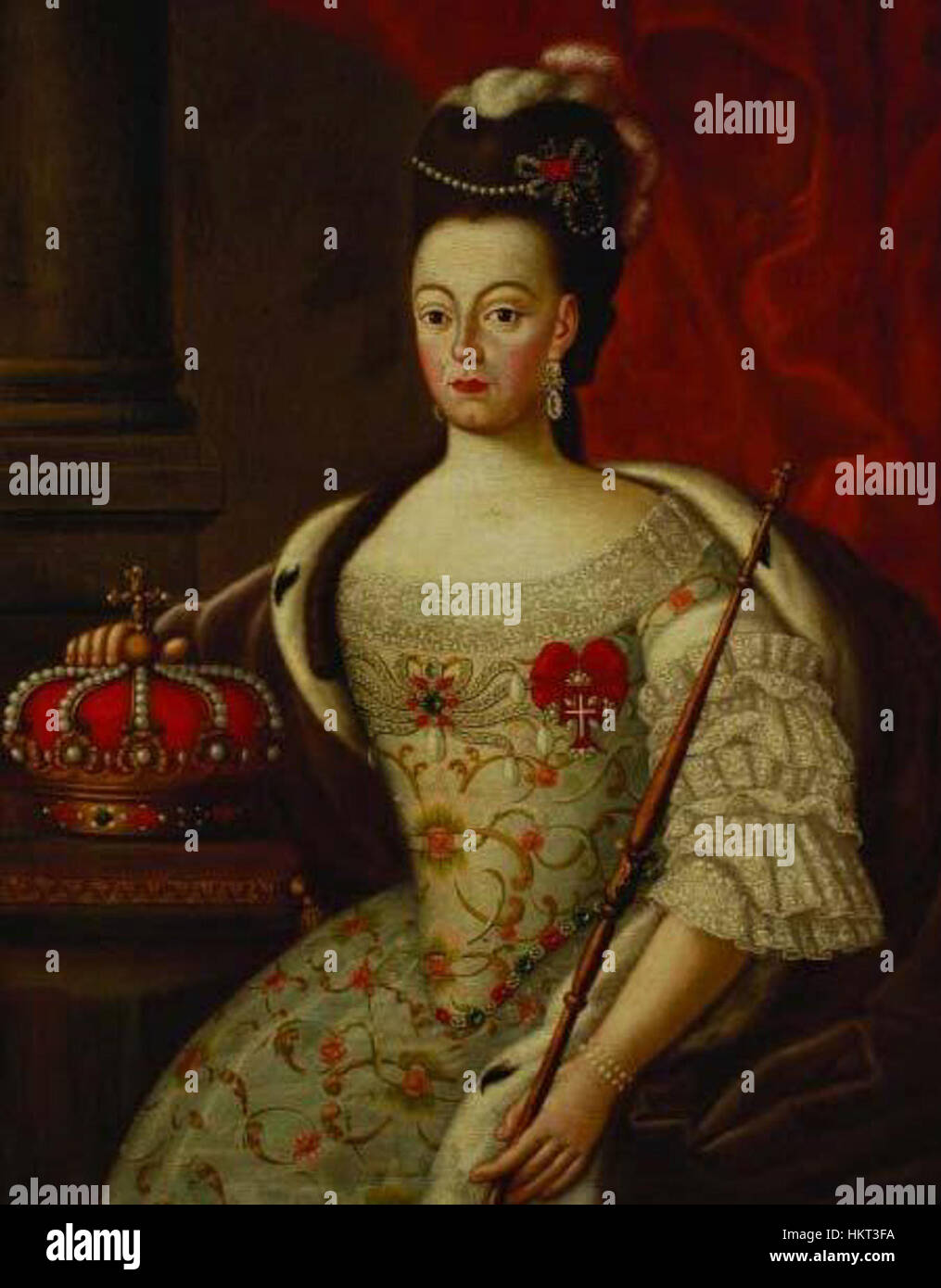 This portrait of Dona Maria I of Portugal, painted by an unknown artist ...