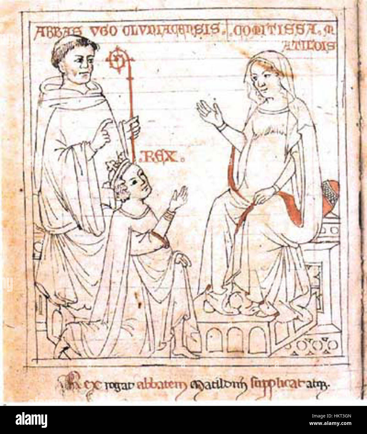 The 'Acta Comitissae Mathildis', by Donizo, depicts a historical scene ...