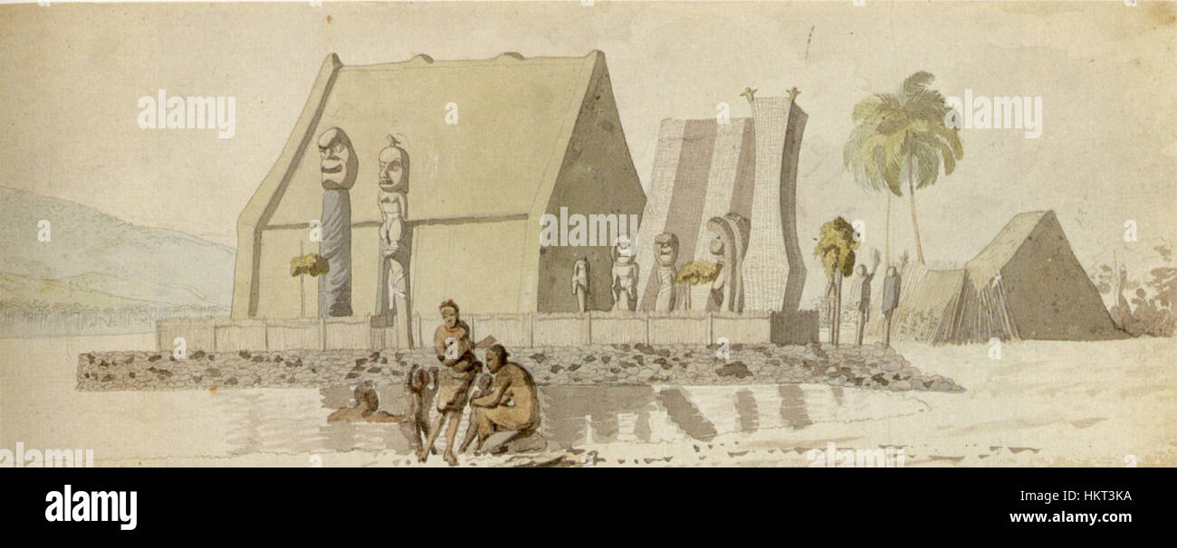 *Temple on the Island of Hawaii*, painted by Louis Choris in 1816, is ...