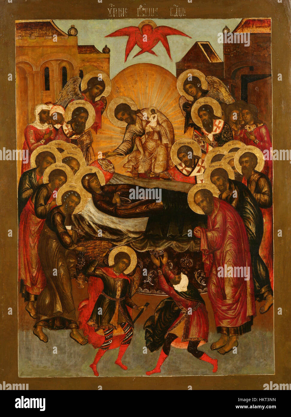 The 'Dormition' painting, housed in the Ostankino Museum, illustrates ...