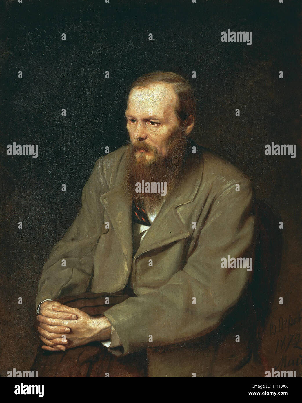 A portrait of Fyodor Dostoevsky, created in 1872, showcasing the ...