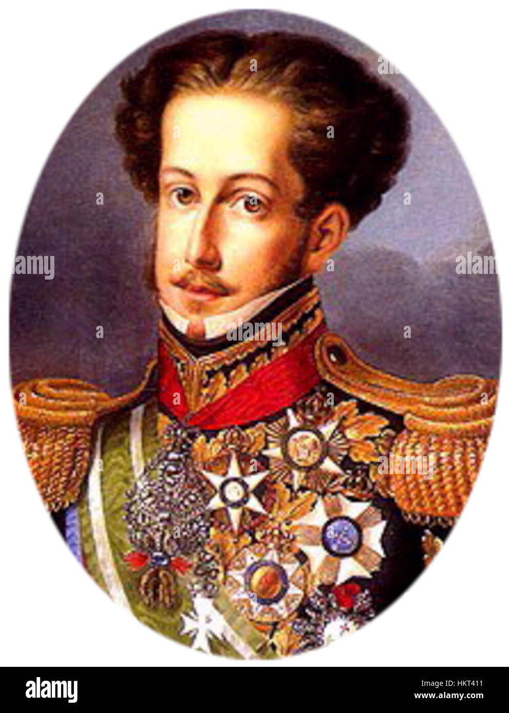 A portrait of Dom Pedro I of Brazil, the first Emperor of Brazil, who ...