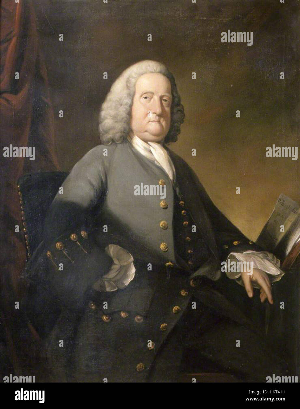 A portrait of Dr. Richard Russell by Benjamin Wilson, painted around ...