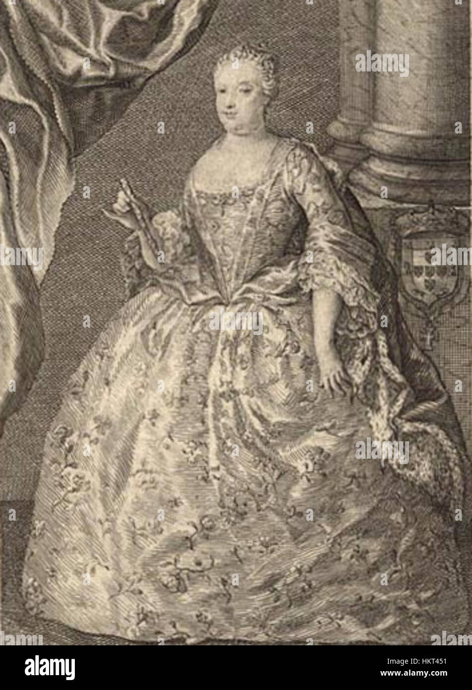This drawing portrays Barbara of Portugal, a 15th-century queen, who ...