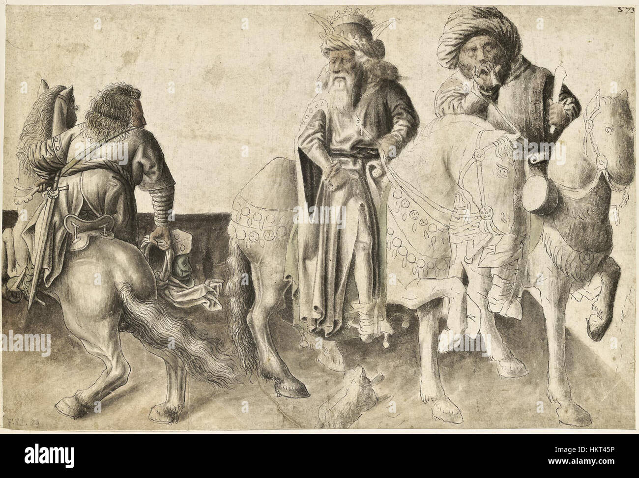 'Drei Reiter' is a 15th-century German painting depicting three ...