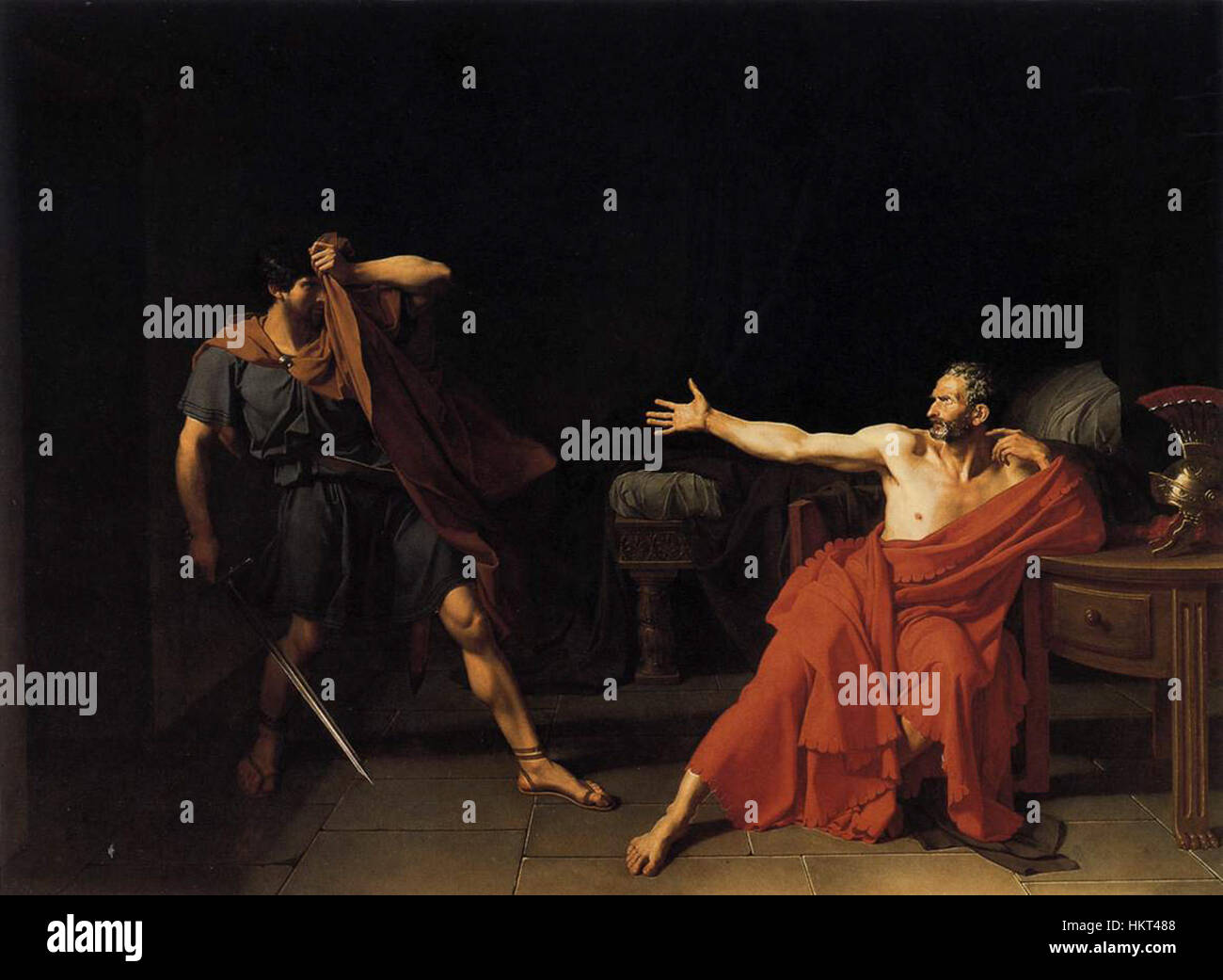 The painting 'Marius at Minturnae' by Jean-Germain Drouais portrays a ...