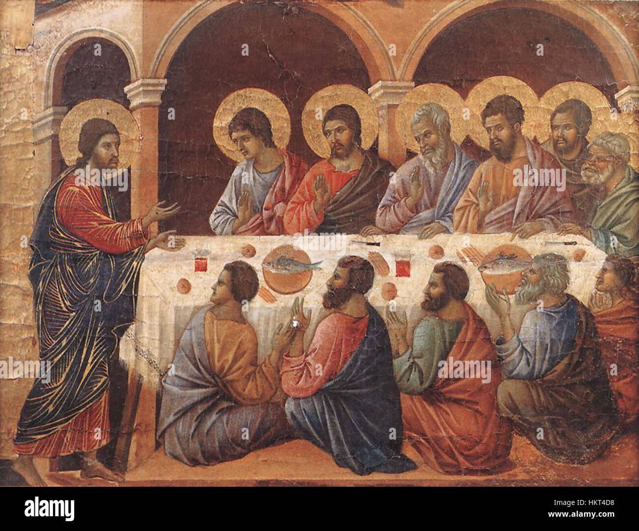 Duccio di Buoninsegna’s painting 'Appearance While the Apostles are at Table' depicts the ...