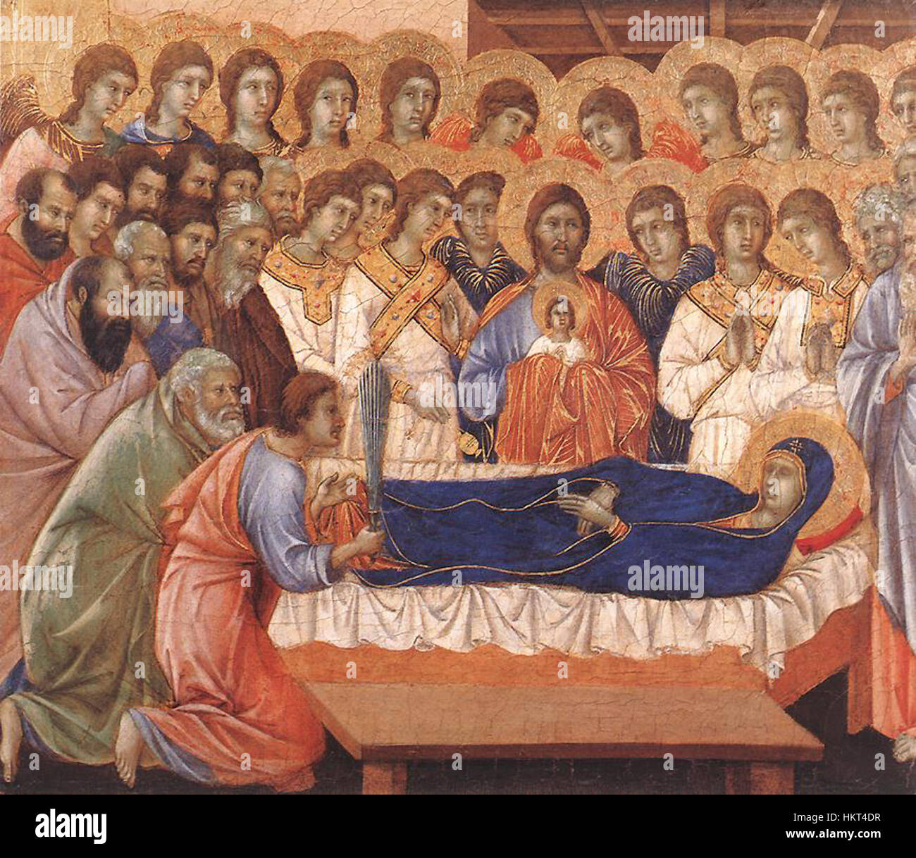 The painting 'Death of the Virgin' by Duccio di Buoninsegna depicts the ...