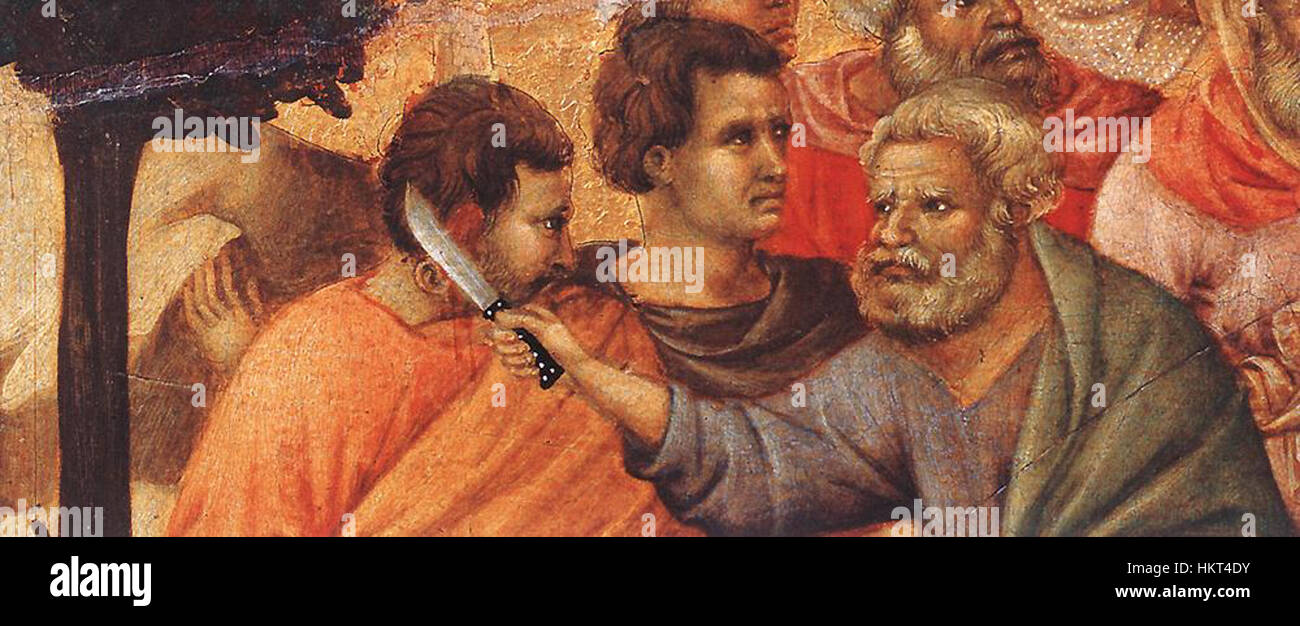 Duccio di Buoninsegna’s 'Christ Taken Prisoner' depicts a poignant moment from Christ's passion ...