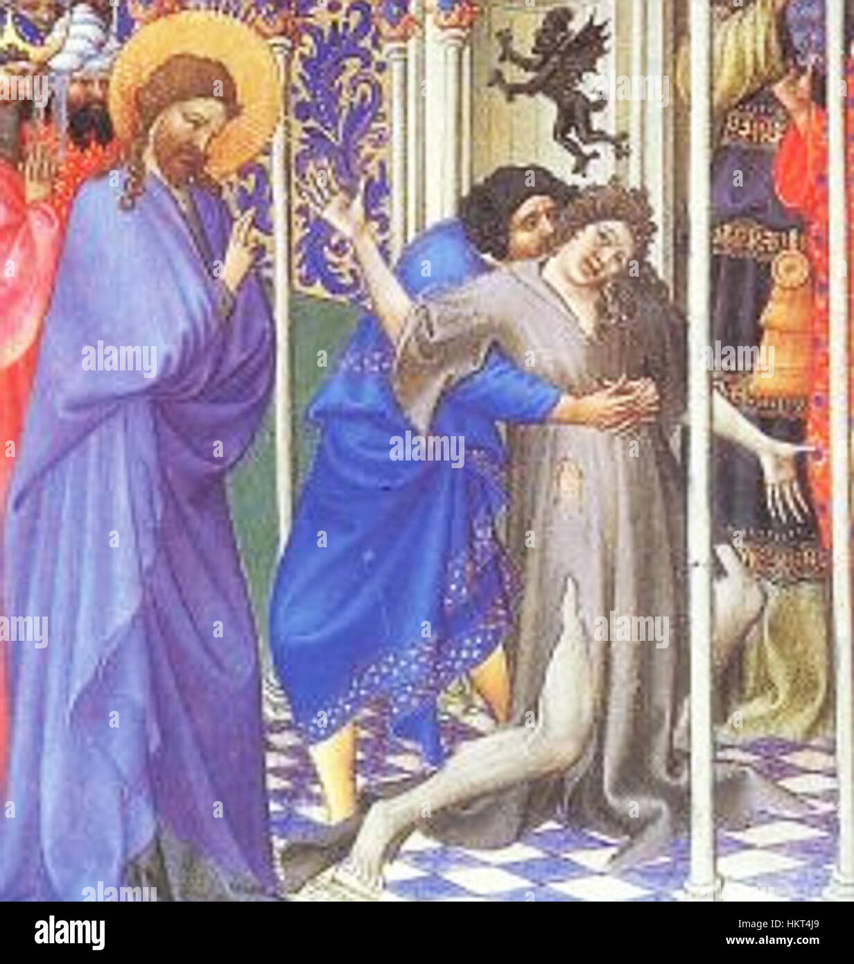 The painting 'Besessener' by Duc De Berry depicts a dramatic and ...