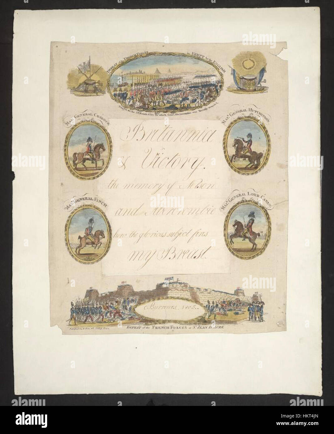 This historical artwork depicts the British victory over French forces ...