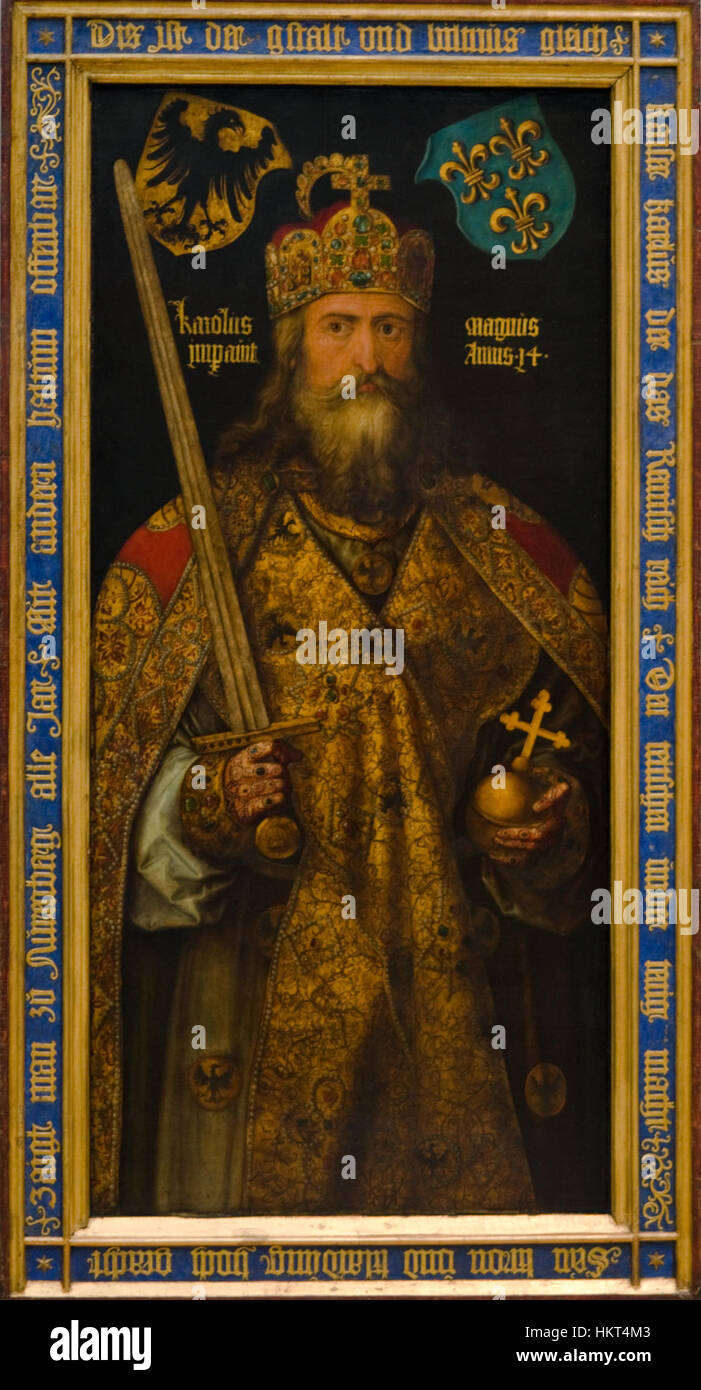 This artwork by Albrecht Dürer depicts Charlemagne (Karl der Grosse ...