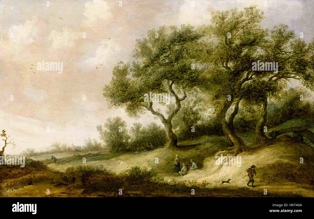 Pieter de Neyn’s 'Dune Landscape' shows a solitary traveler and his dog ...