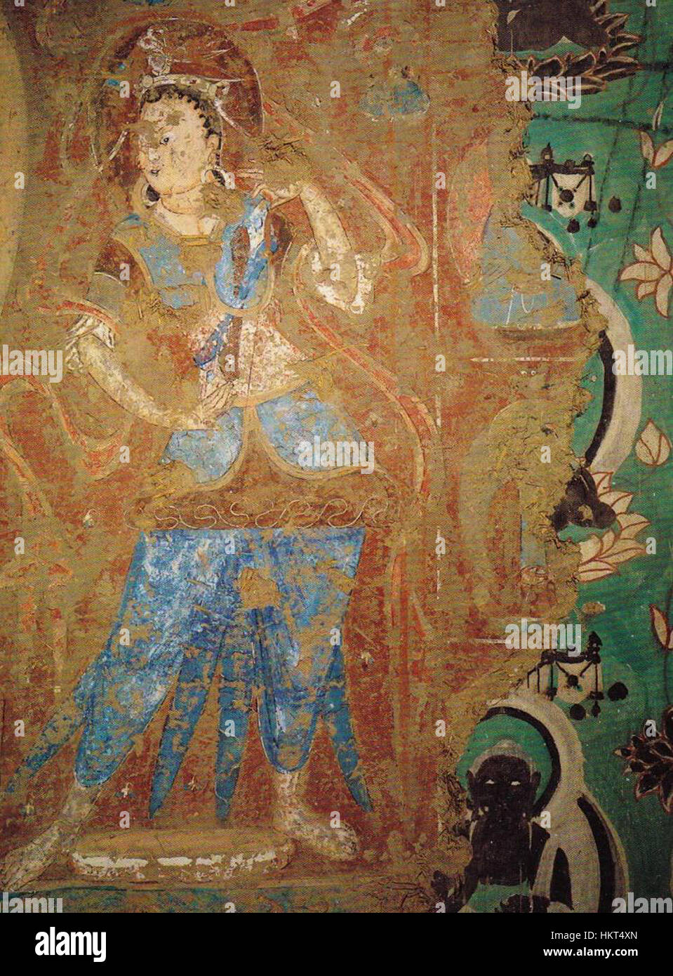This is a repainted mural from the Mogao Caves in Dunhuang, China, one ...