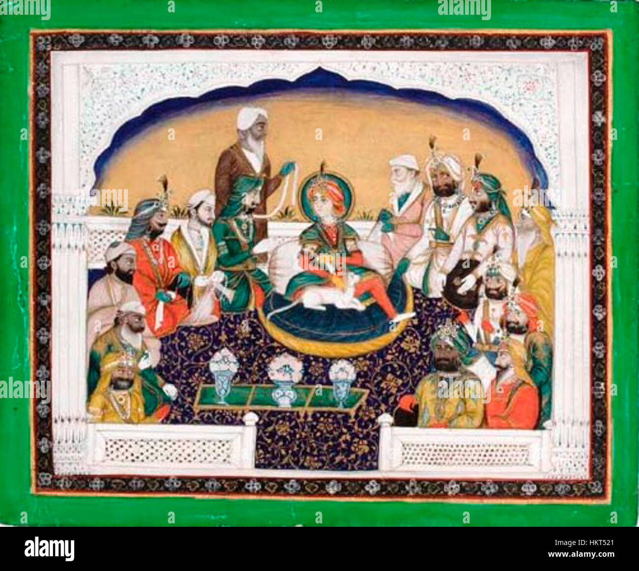 This painting depicts the Durbar of Maharaja Dalip Singh, highlighting ...