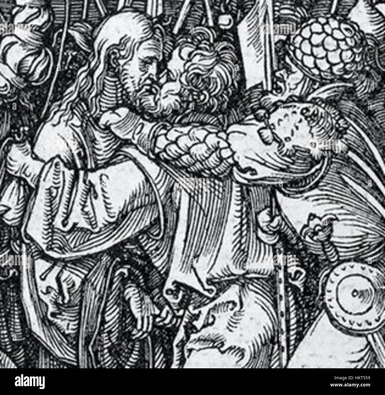 Albrecht Dürer's 'Small Passion' series includes the woodcut 'Betrayal ...