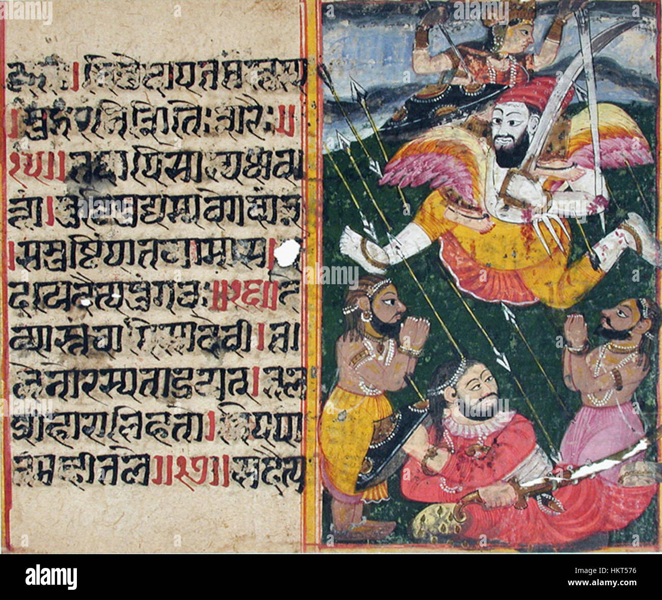 'Durga Attacks a Winged Demon' is a painting depicting the Hindu ...