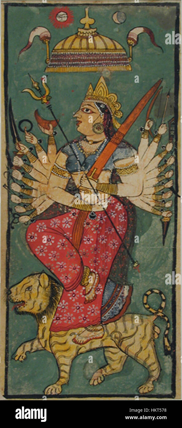 Durga hindu goddess riding tiger hi-res stock photography and images ...