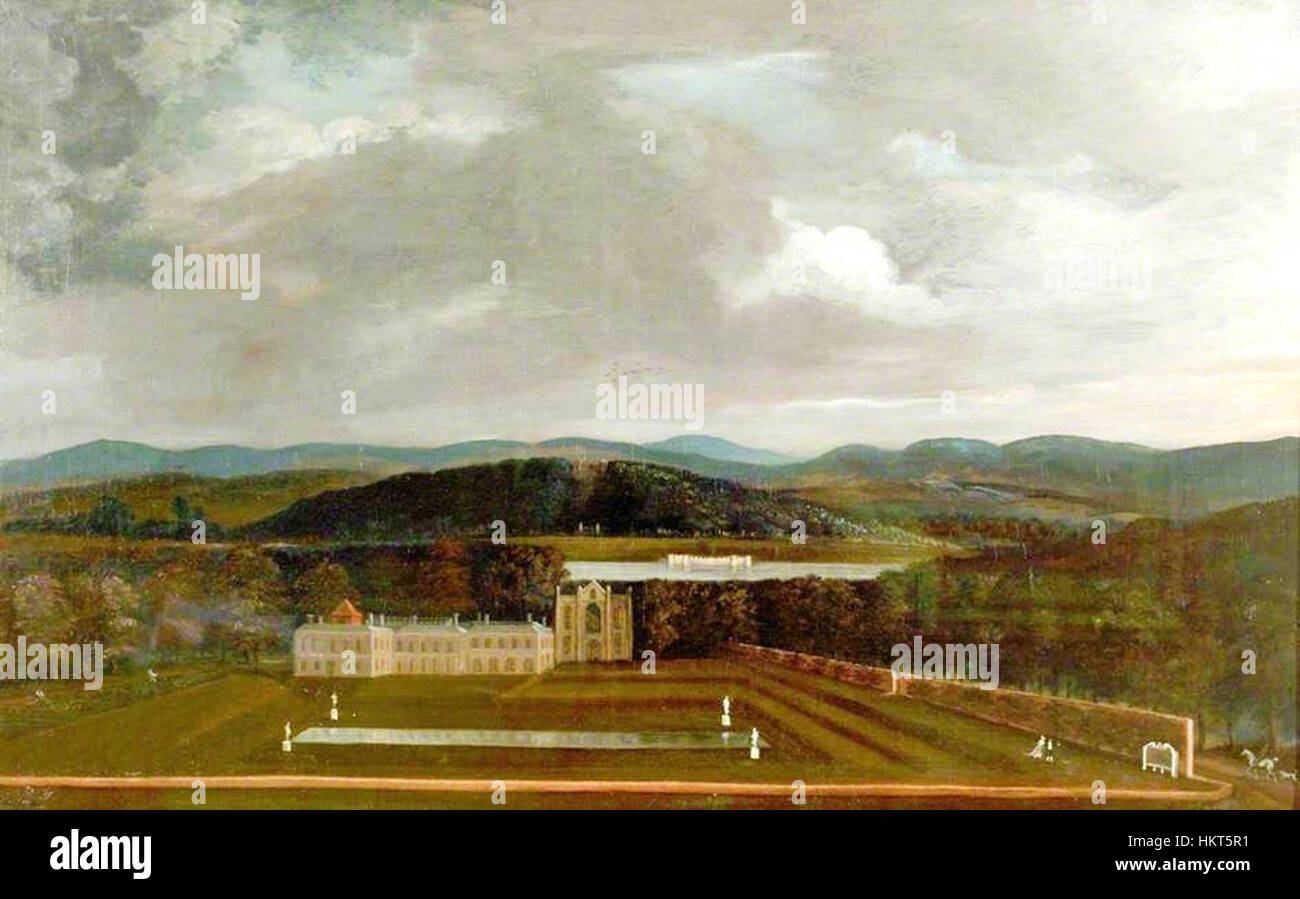 East View of Newstead Abbey, Richard Byron, 1758 Stock Photo - Alamy