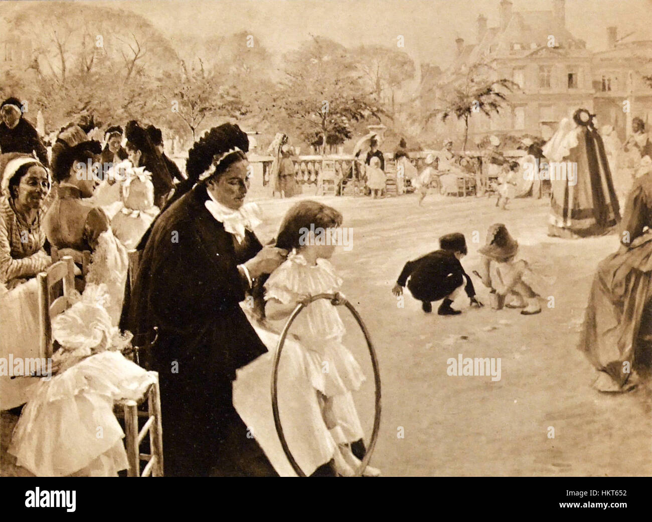 This 1887 painting by Albert Edelfelt depicts the Luxembourg Gardens in ...