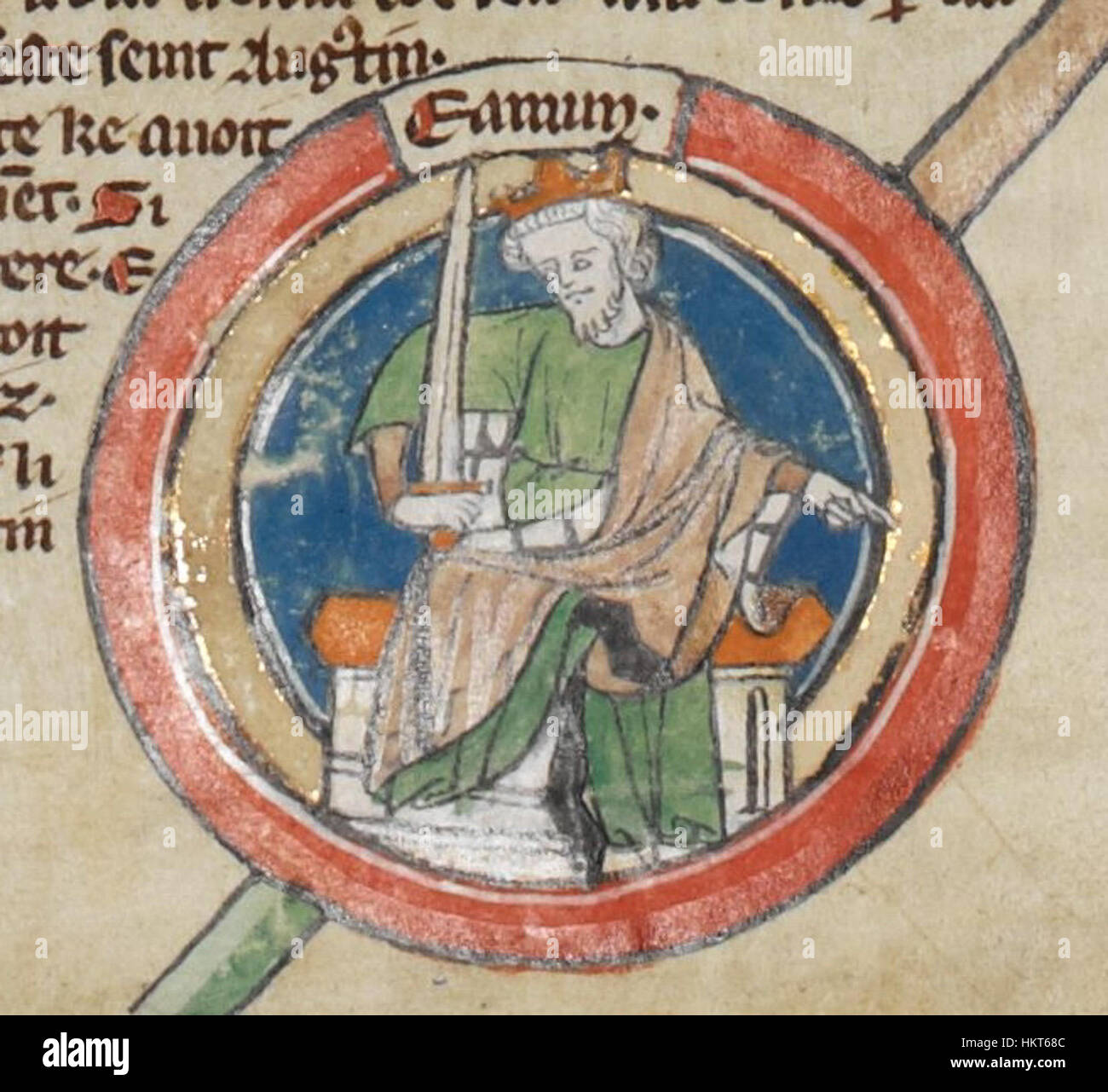 This manuscript illustration, labeled 'MS Royal 14 B VI', depicts an ...