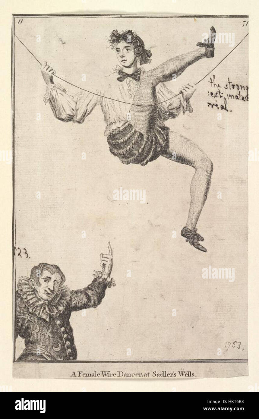 An artwork depicting a female wire dancer performing at Sadler's Wells ...