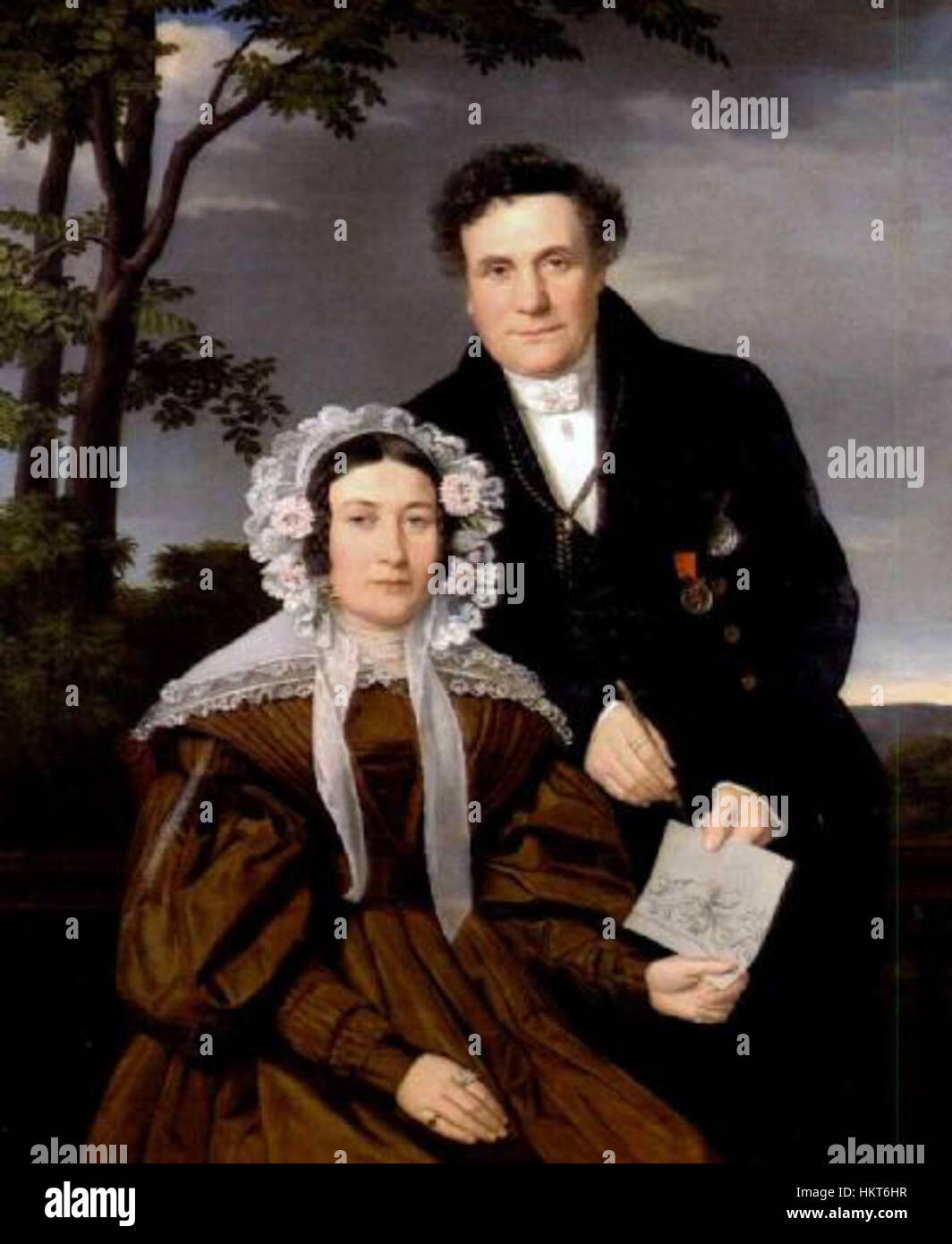 This oil painting by Eduard Friedrich Leybold, dated 1838, depicts the ...