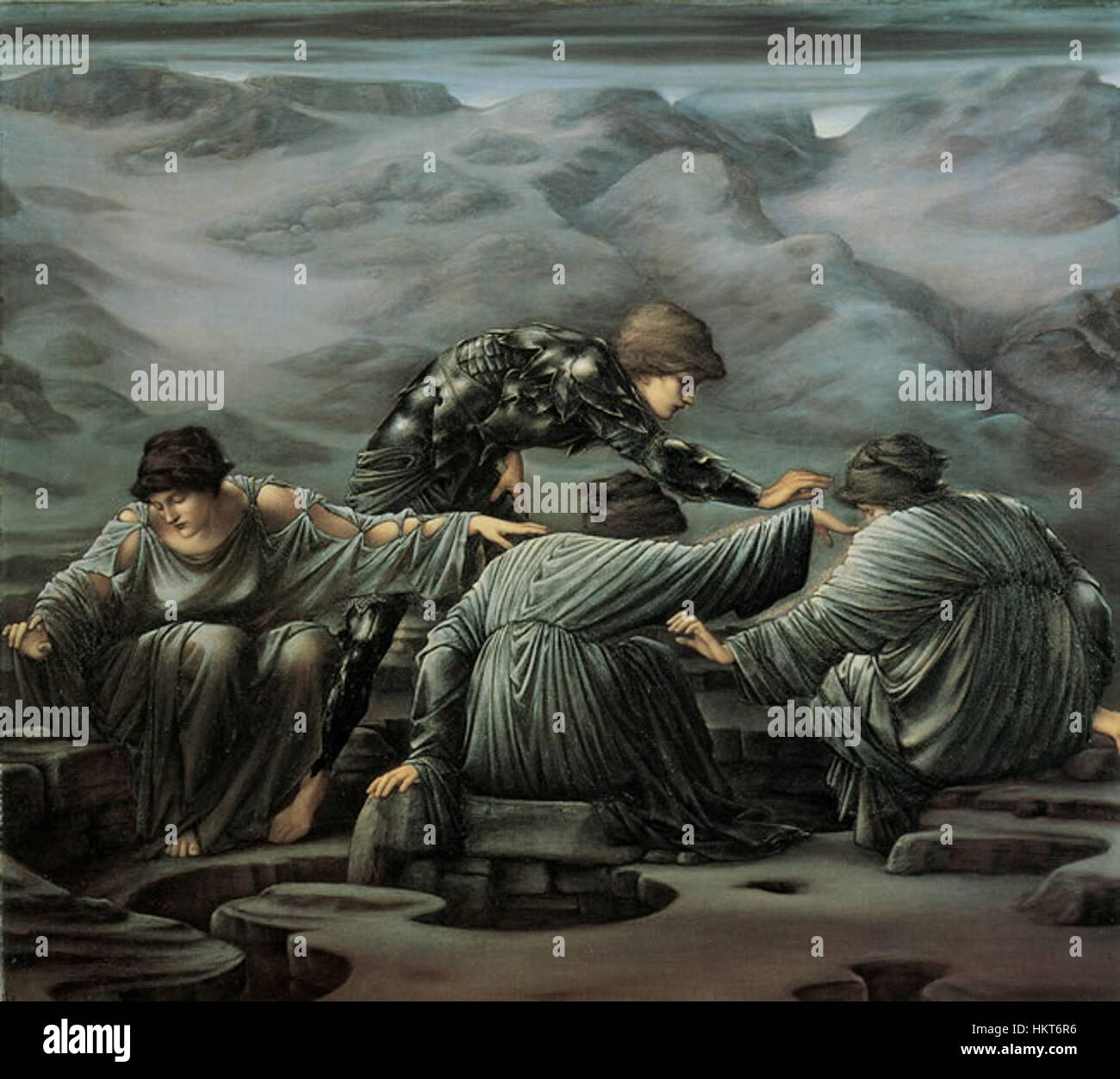 This painting, 'Perseus and the Graiae,' by Edward Burne-Jones, depicts ...