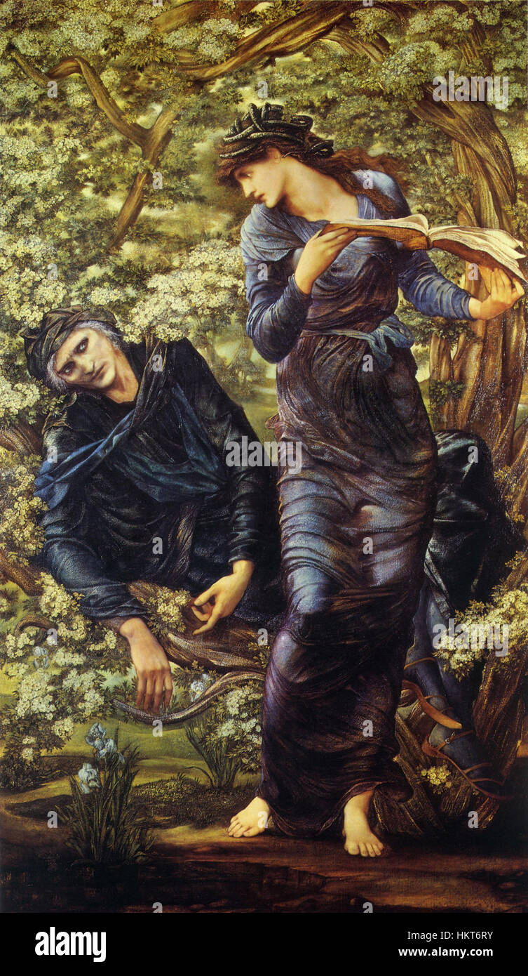 'The Beguiling of Merlin' by Edward Burne-Jones, painted between 1873 ...