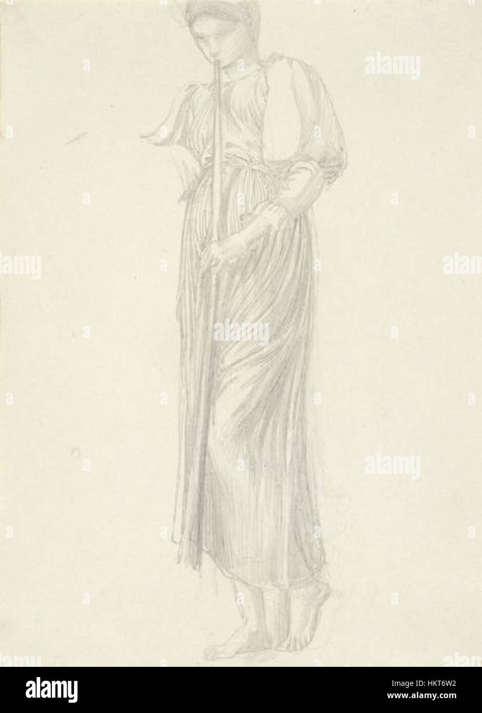An oil painting study by Edward Burne-Jones for his work 'The Golden ...