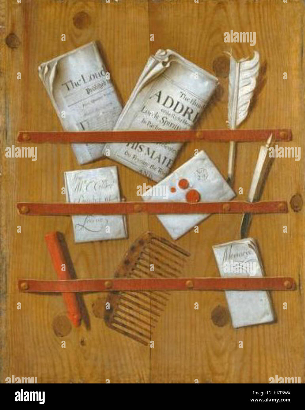 Edward Collier's 'Newspapers, Letters and Writing Implements on a ...