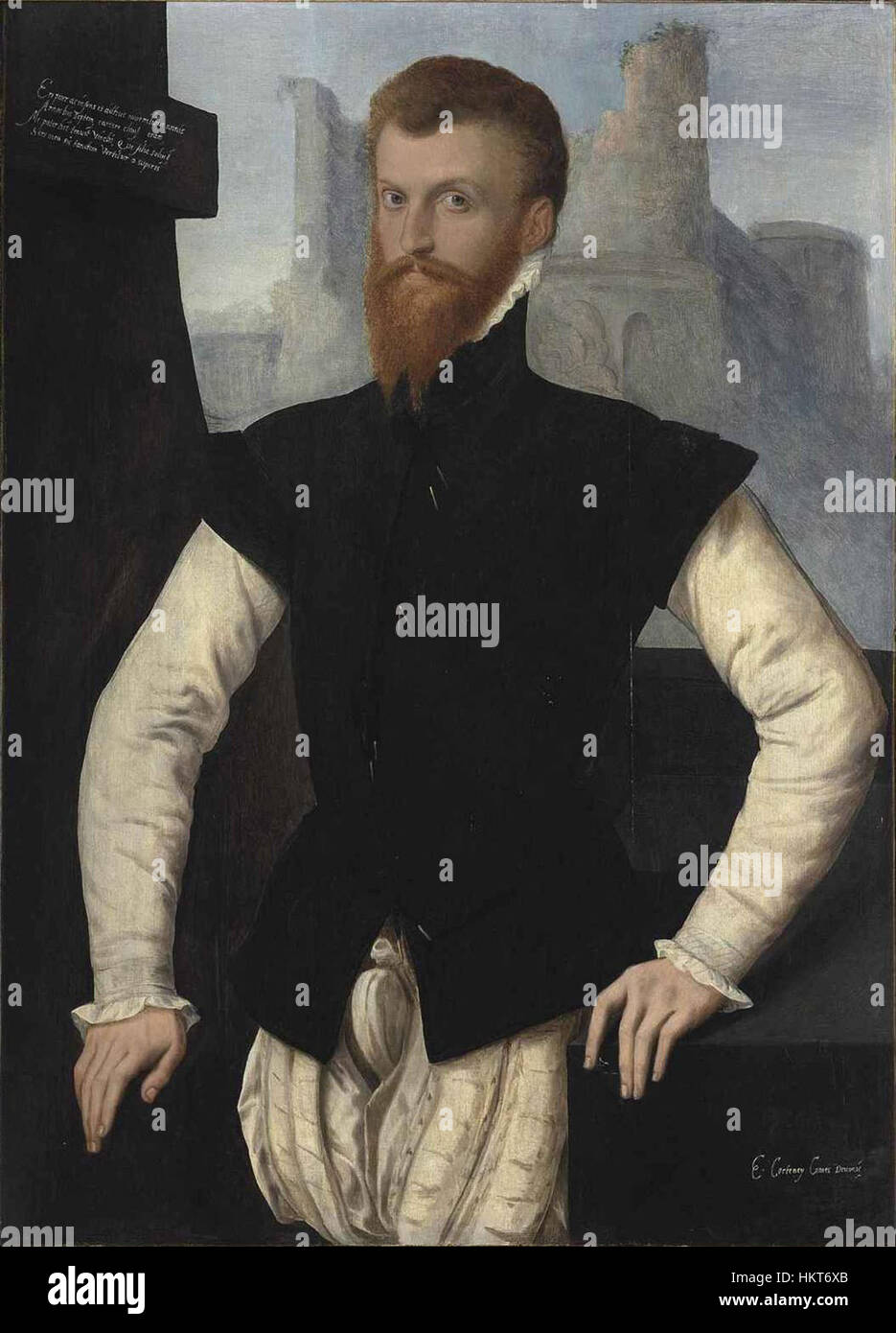 This portrait depicts Edward Courtenay, the 1st Earl of Devon, a ...