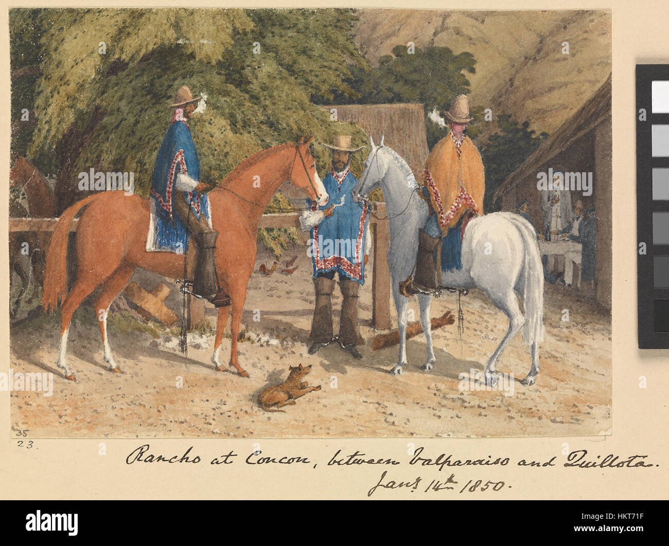 Edward Gennys Fanshawe’s 1850 painting depicts the Rancho at Concon ...