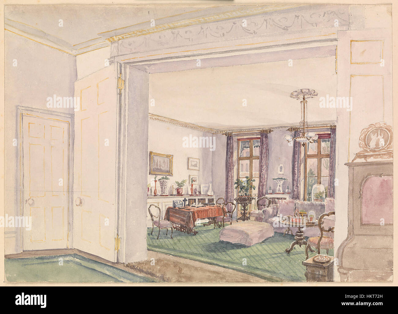 This 19th-century artwork by Edward Gennys Fanshawe shows the interior ...