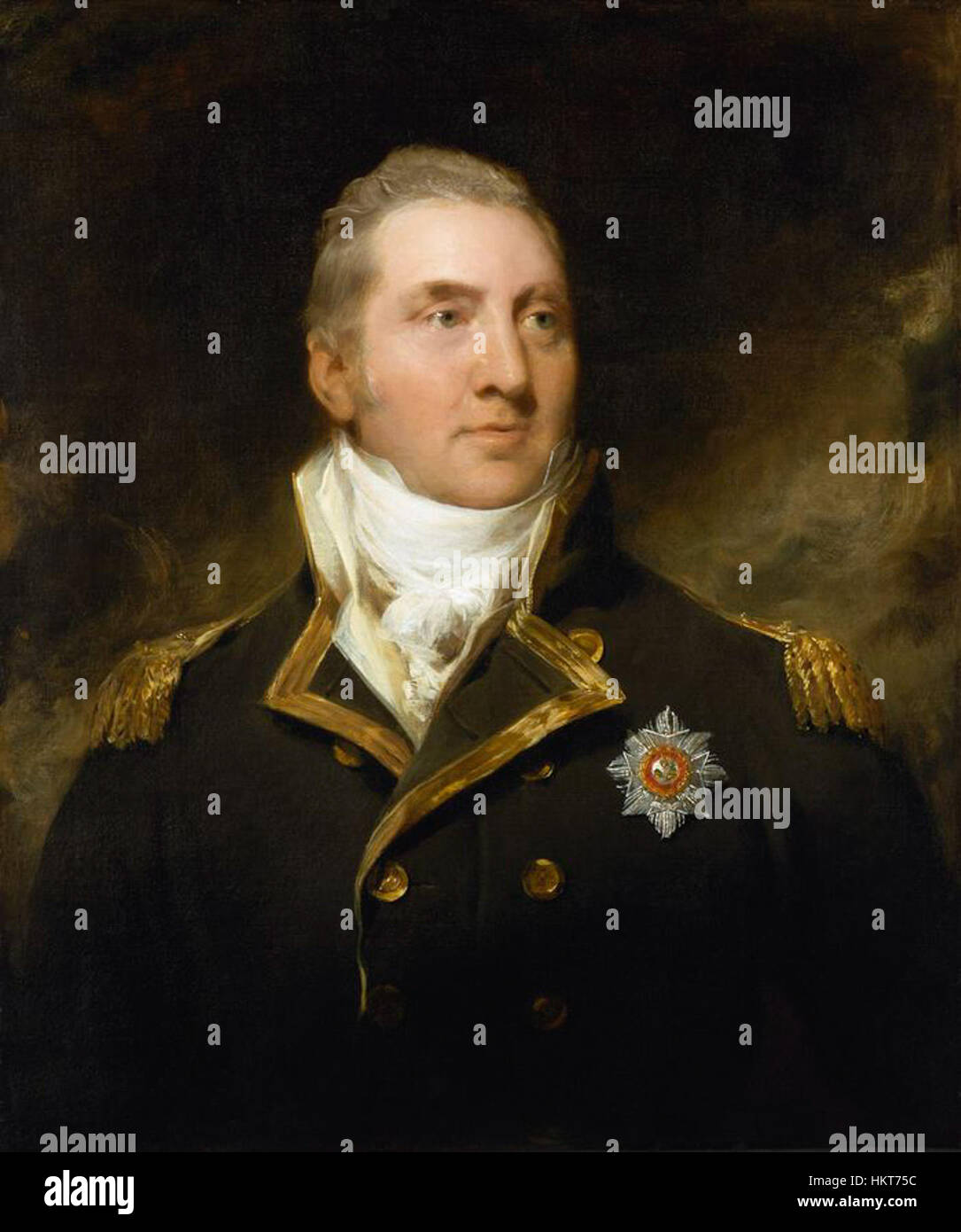 This portrait depicts Edward Pellew, a British admiral, known for his ...