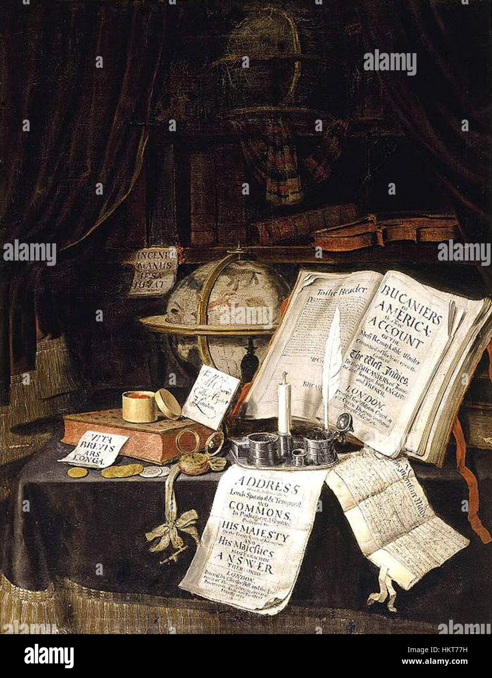 Edwart Collier's 'Vanitas Still-Life' is a classic example of 17th ...