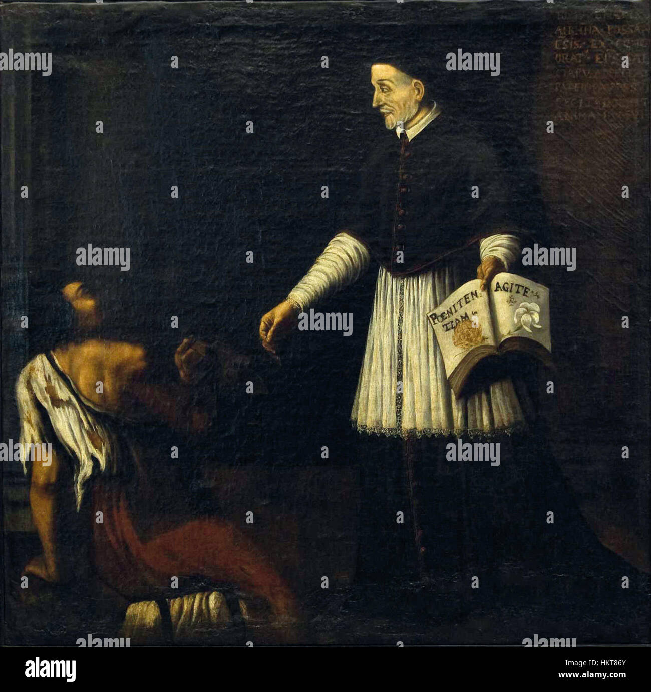 The painting 'Elemosina del Beato Padre Giovenale Ancina' depicts a ...