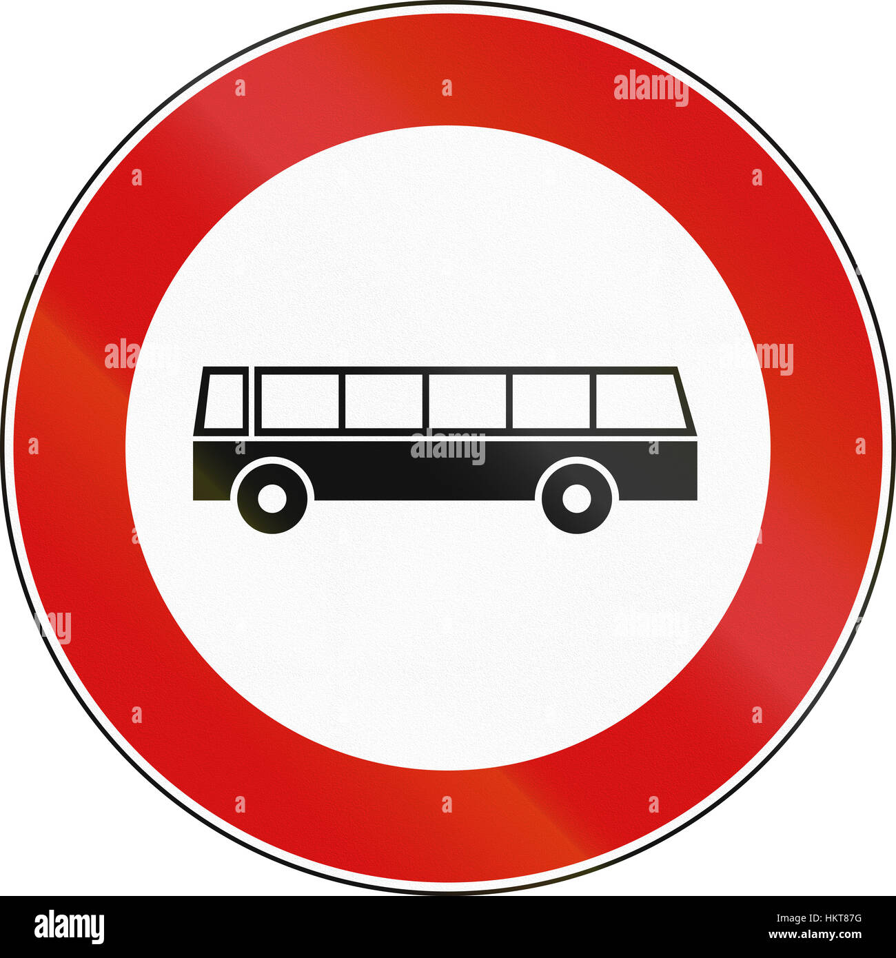 Road sign used in Italy - bus not allowed Stock Photo - Alamy