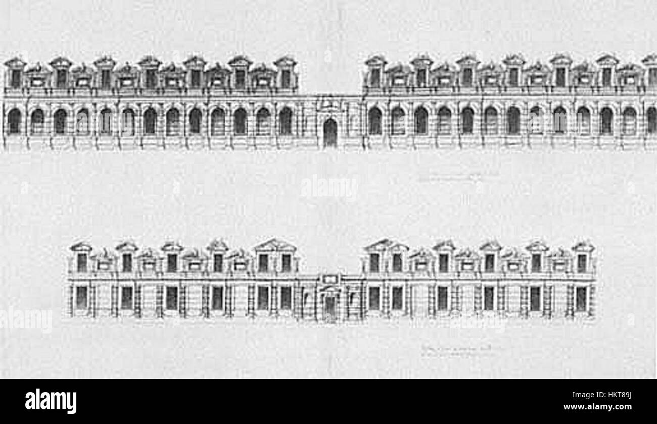 This drawing by Jacques Androuet du Cerceau shows the elevations of the ...