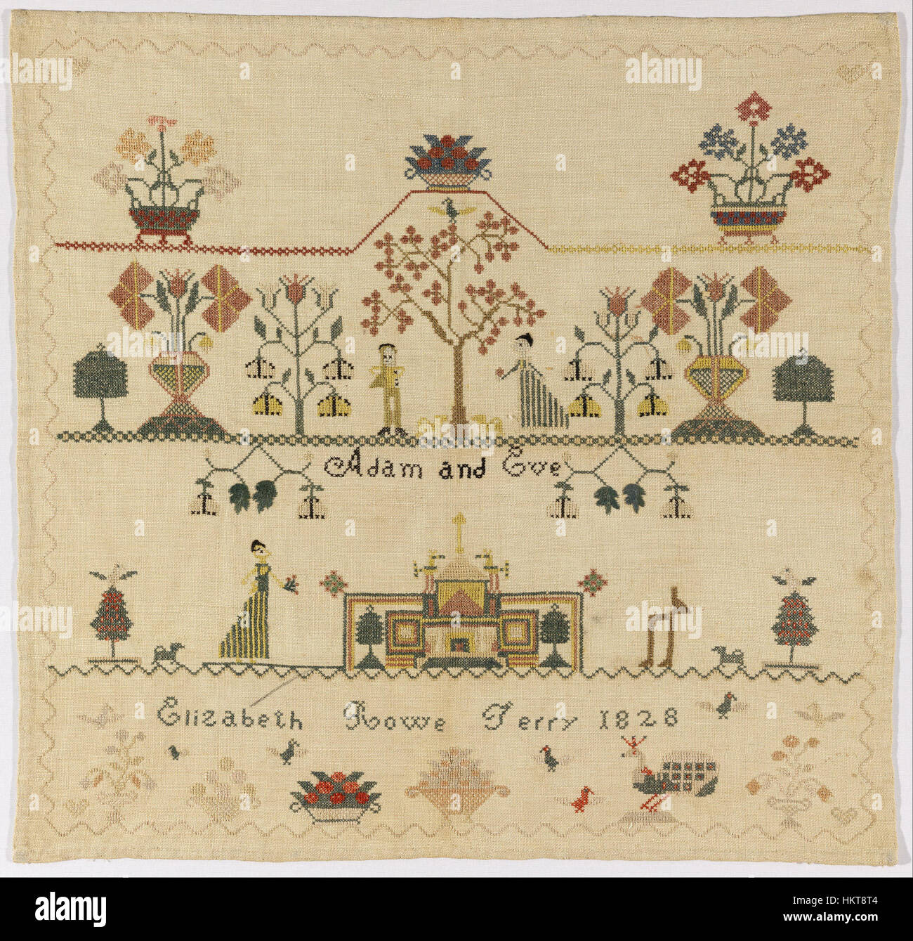 Elizabeth Rowe Terry, American - Sampler - Google Art Project Stock ...