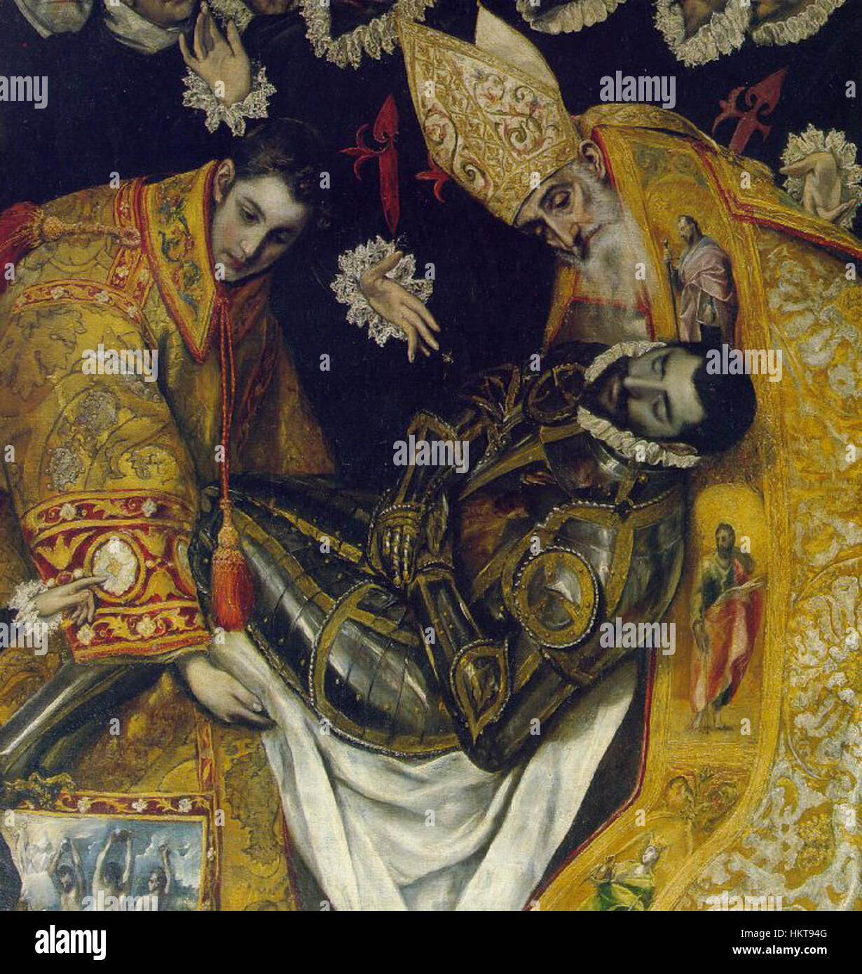 The painting 'The Burial of the Count of Orgaz' by El Greco features a ...