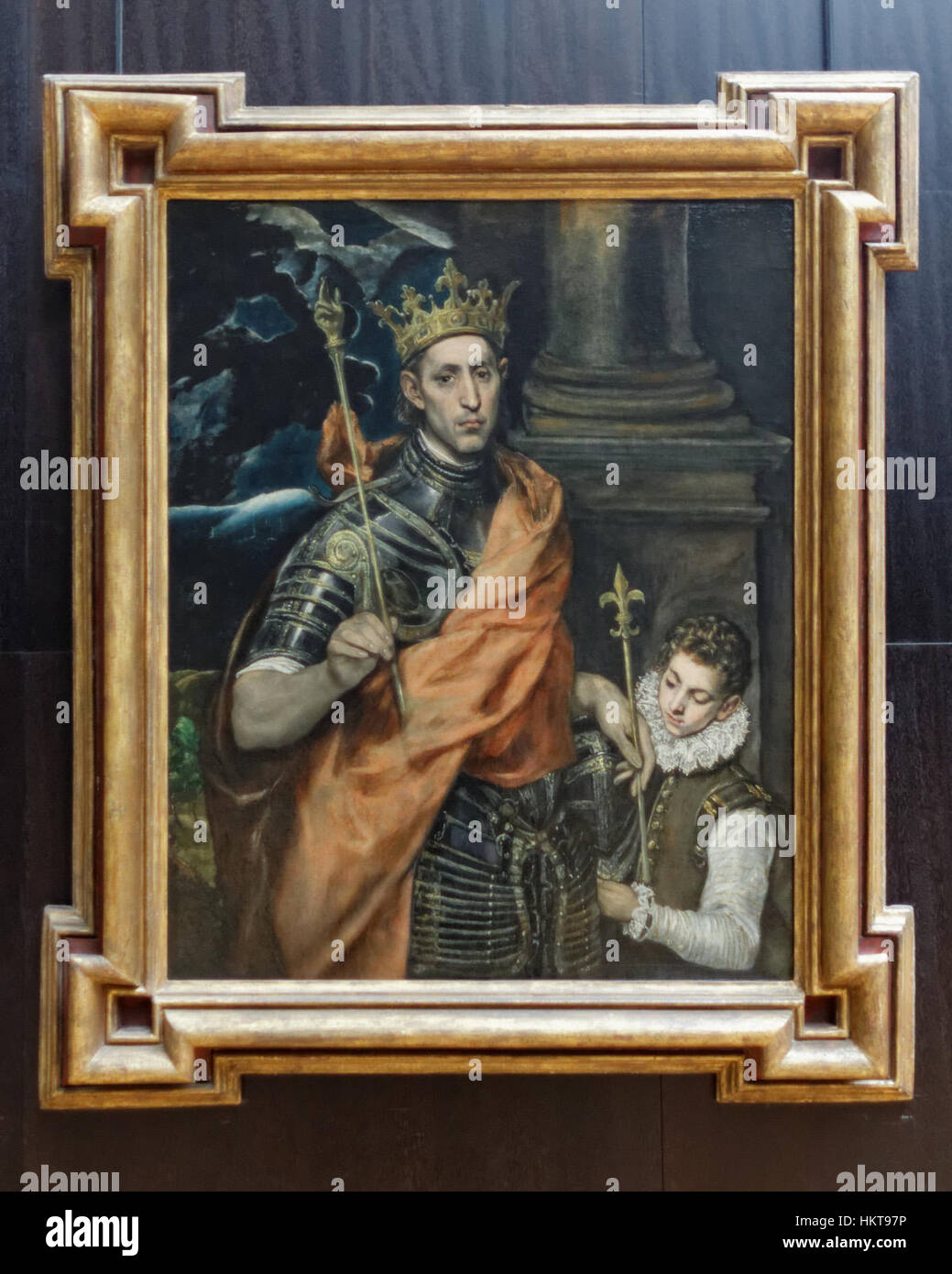 This painting by El Greco depicts Saint Louis, King of France, with a ...