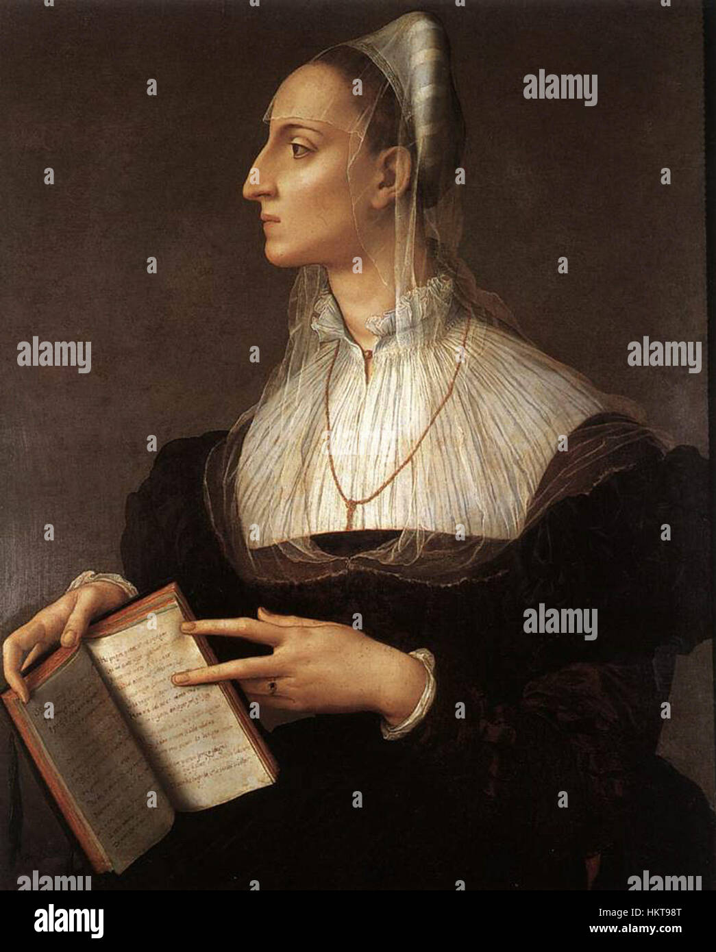 This portrait by Angelo Bronzino depicts Laura Battiferri, a renowned ...