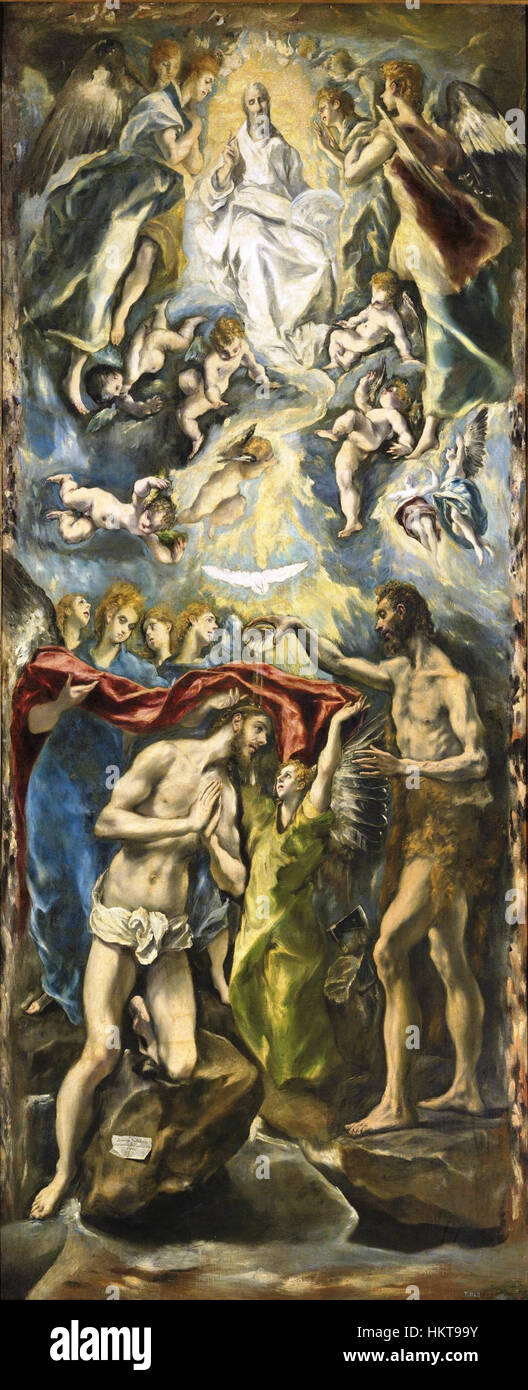 'The Baptism' by El Greco is a notable religious painting, depicting ...
