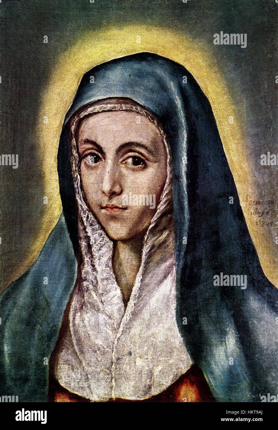 A painting by El Greco depicting the Virgin Mary, showcasing the artist ...