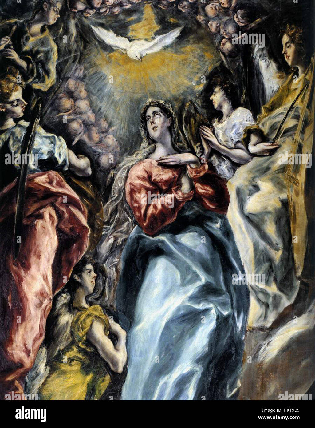 A close-up detail of El Greco's famous painting, 'The Virgin of the ...
