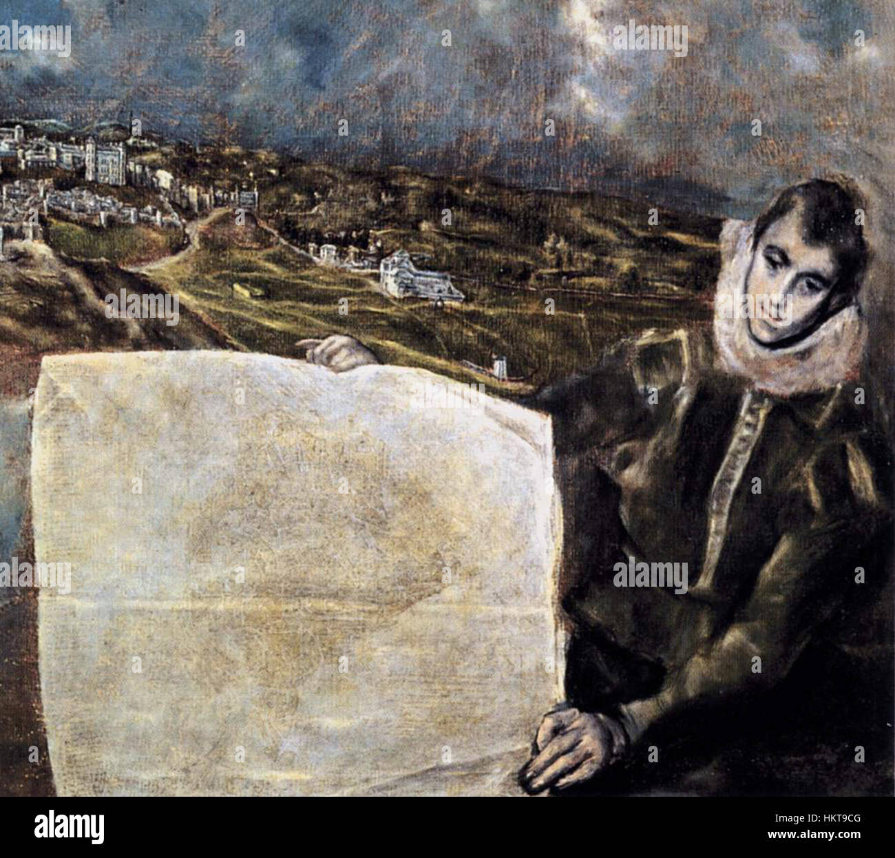 This detailed view from El Greco's 'View and Plan of Toledo' shows the ...