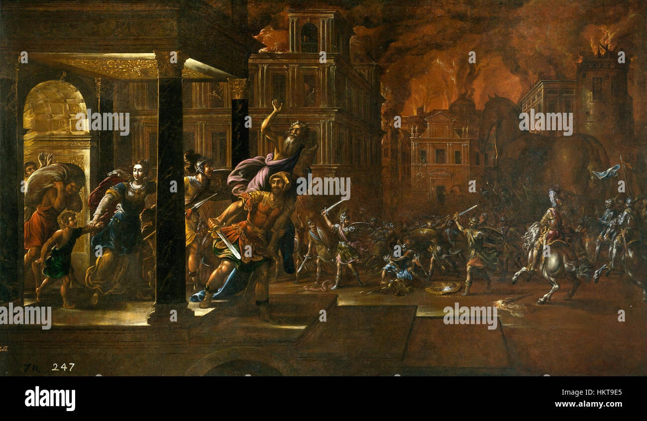 El incendio de Troya, por Juan de la Corte Stock Photo - Alamy