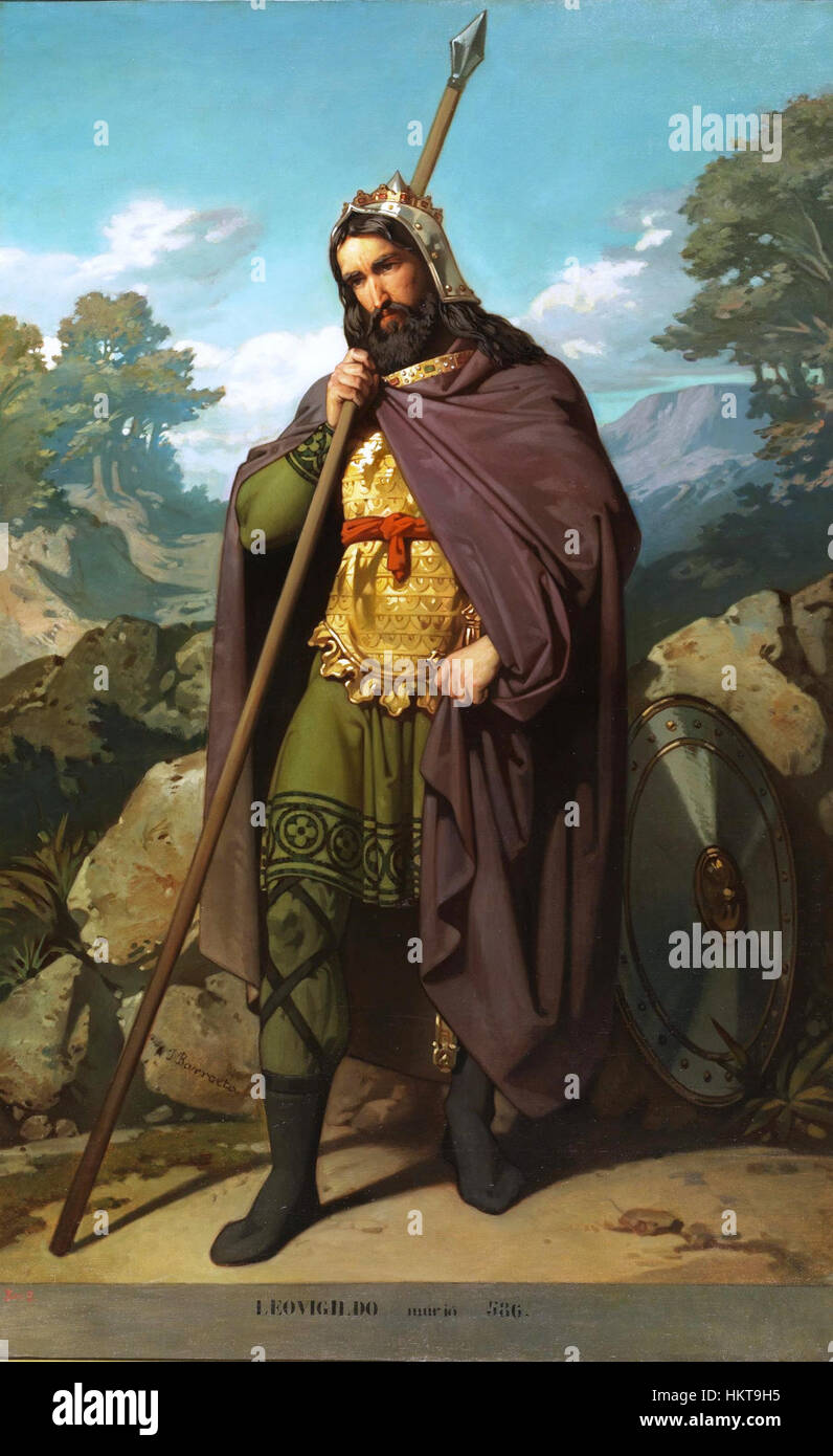 A portrait of King Leovigildo, a significant figure from the Visigothic ...
