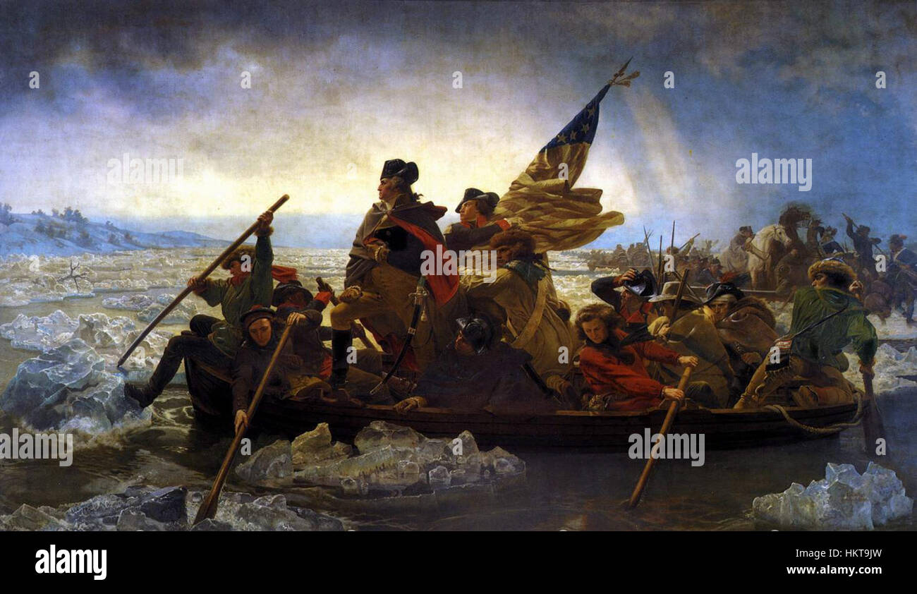 Emanuel Leutze's famous painting, 'Washington Crossing the Delaware ...